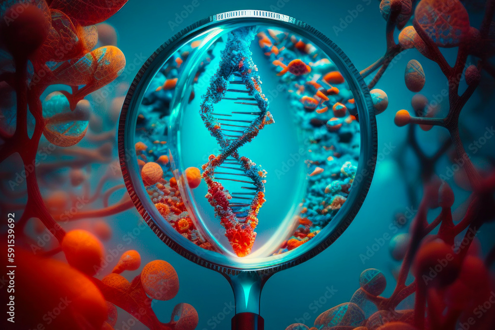 Visualizing the magnified view of Human DNA helix in body liquid ...