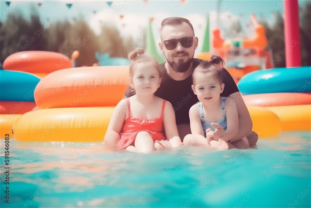 ultimate family fun in aquapark recreation. The image captures the ...