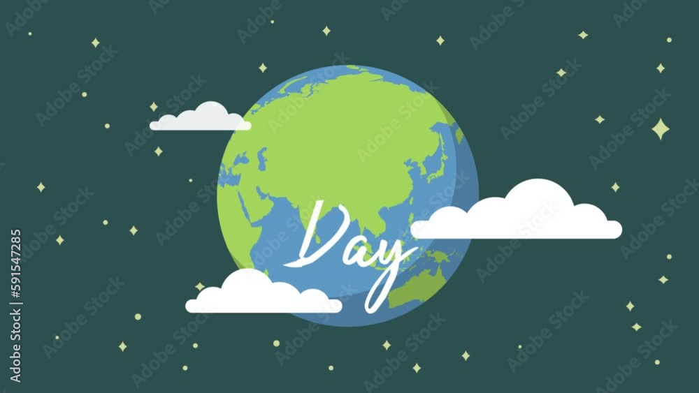 Earth day concept with handwriting text. Animation of earth day with ...