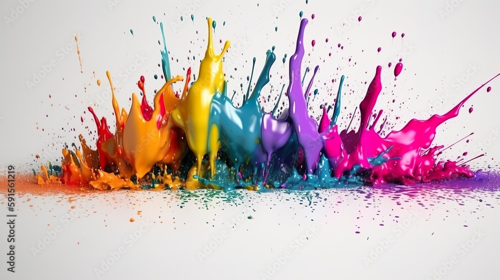 Abstract background with colorful acrylic paint explosion with ...