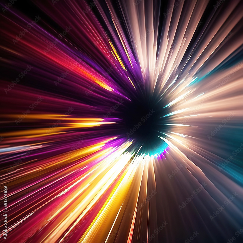 ai generated illustration abstract neon lights abstract city street ...