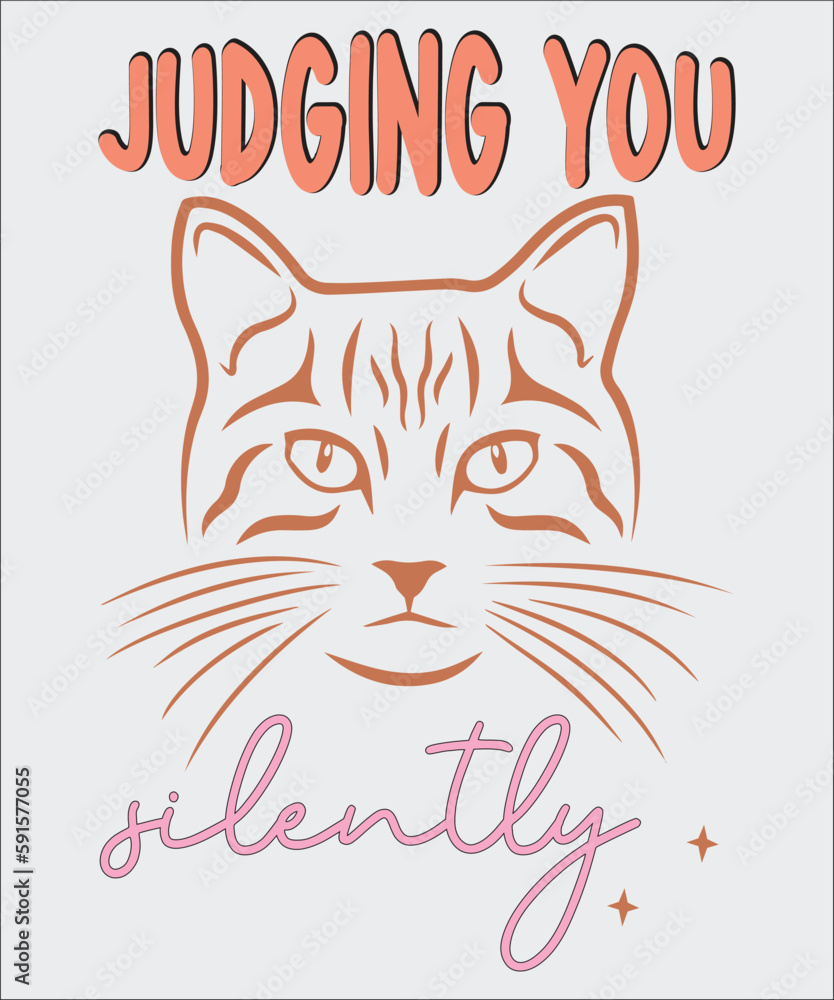 Judging You Silently, Cat, Cat Svg, Paw, Cat Paw, Cat Sublimation, Cat ...