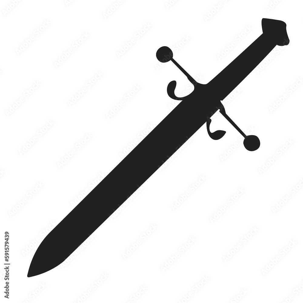 Sword silhouette clipart vector illustration Stock Illustration | Adobe ...