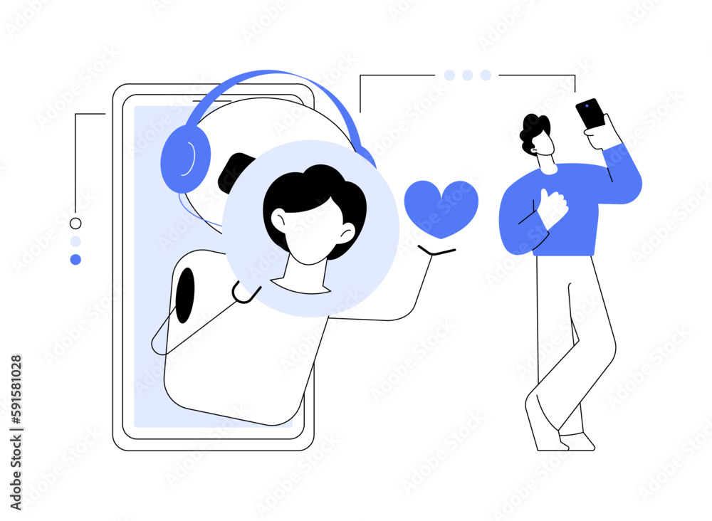 Virtual influencer abstract concept vector illustration. Stock Vector ...