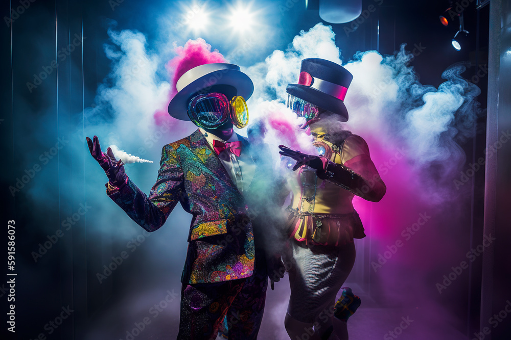 Generative AI illustration of couple of man and woman artificial ...