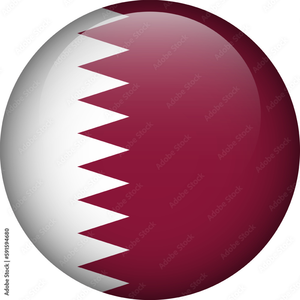 Qatar flag button. Emblem of Qatar. Vector flag, symbol. Colors and ...