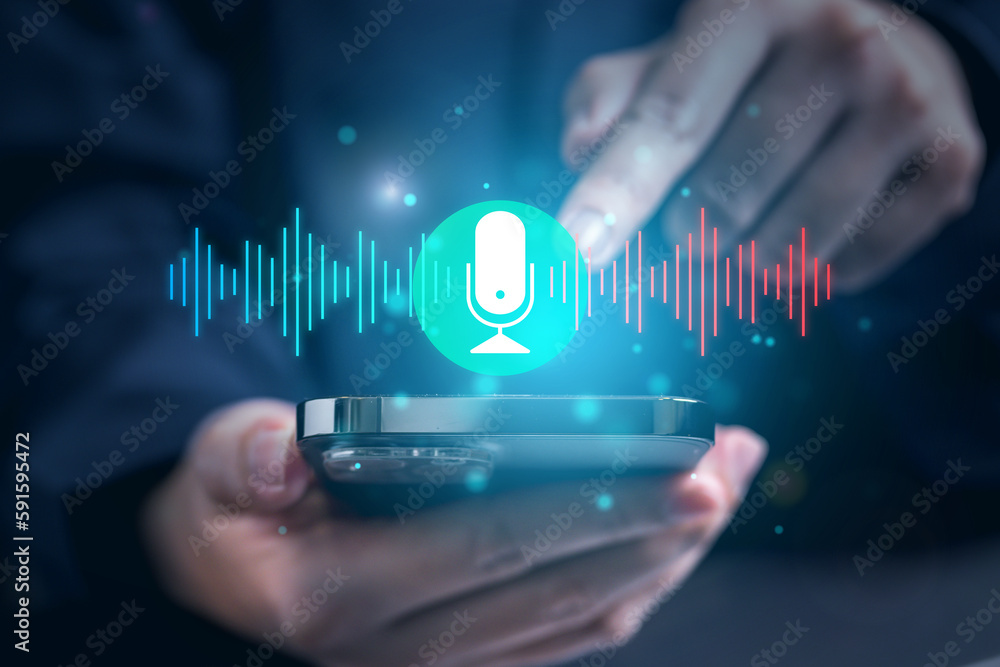 Record icon technology style. smartphone recording voice sound. Stock ...