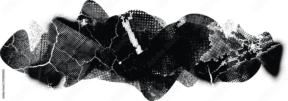 Glitch distorted grungy isolated banner . Design element for brochure ...