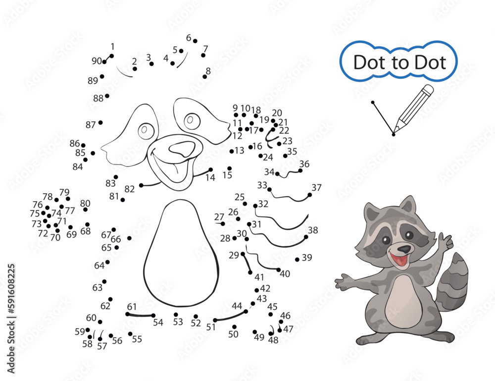 Dot to dot game. Kids drawing riddle on activity page. Finish the image ...