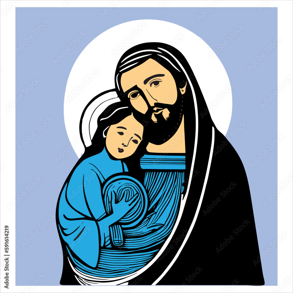 Jesus Christ Line Art In Very nice color Stock Vector | Adobe Stock