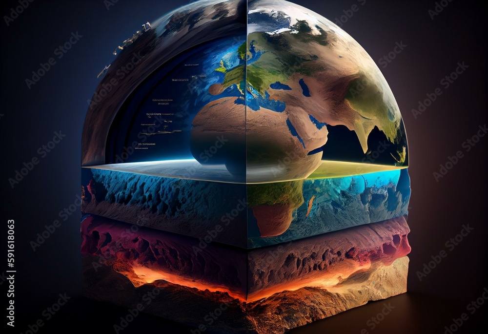 Science study Earth atmosphere layers structure diagram design ...