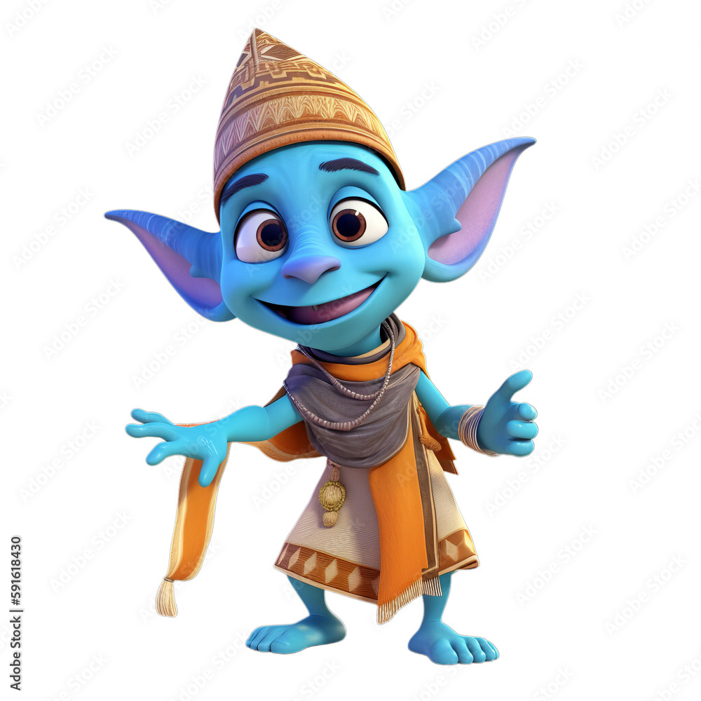 Genie, cute 3d cartoon Genie isolated on transparent background ...