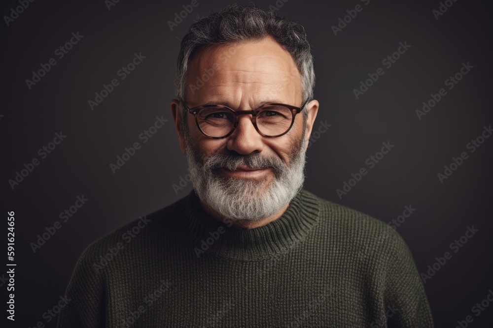 Environmental portrait photography of a satisfied man in his 60s ...