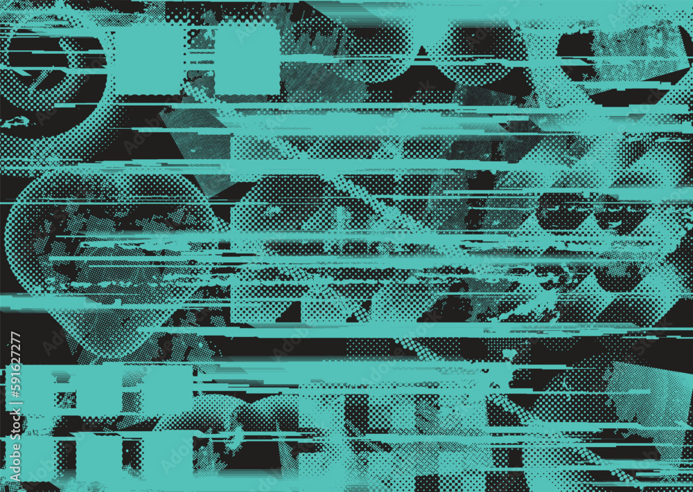 Glitch distorted grungy isolated banner . Design element for brochure ...