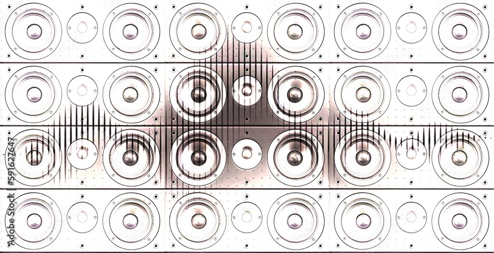 A graphical representation of the sound wave spectrum is overlaid on a ...