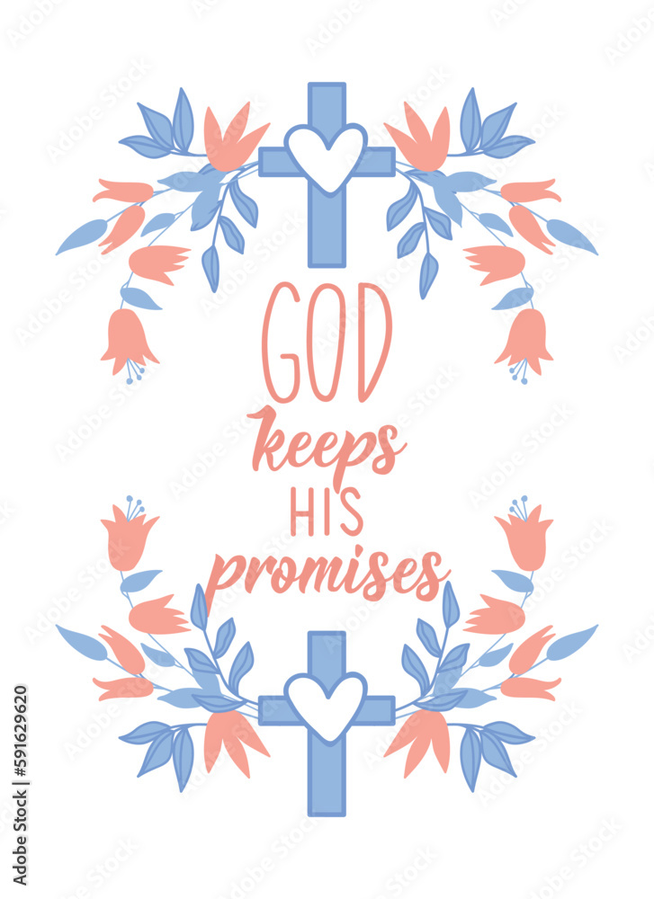 God keeps his promises. Bible lettering. calligraphy vector. Ink ...