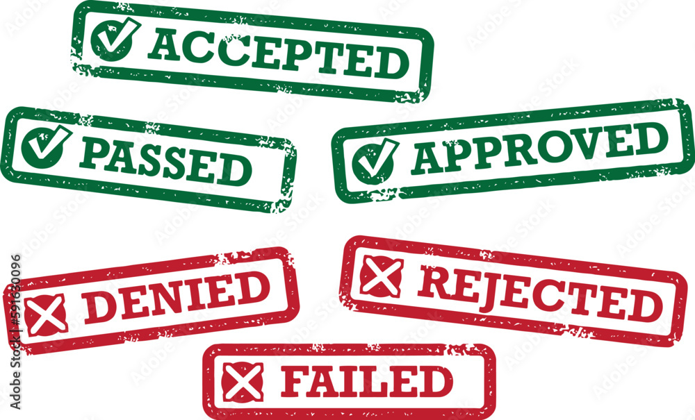 Approval and Denied Rubber Stamp Set Stock Vector | Adobe Stock