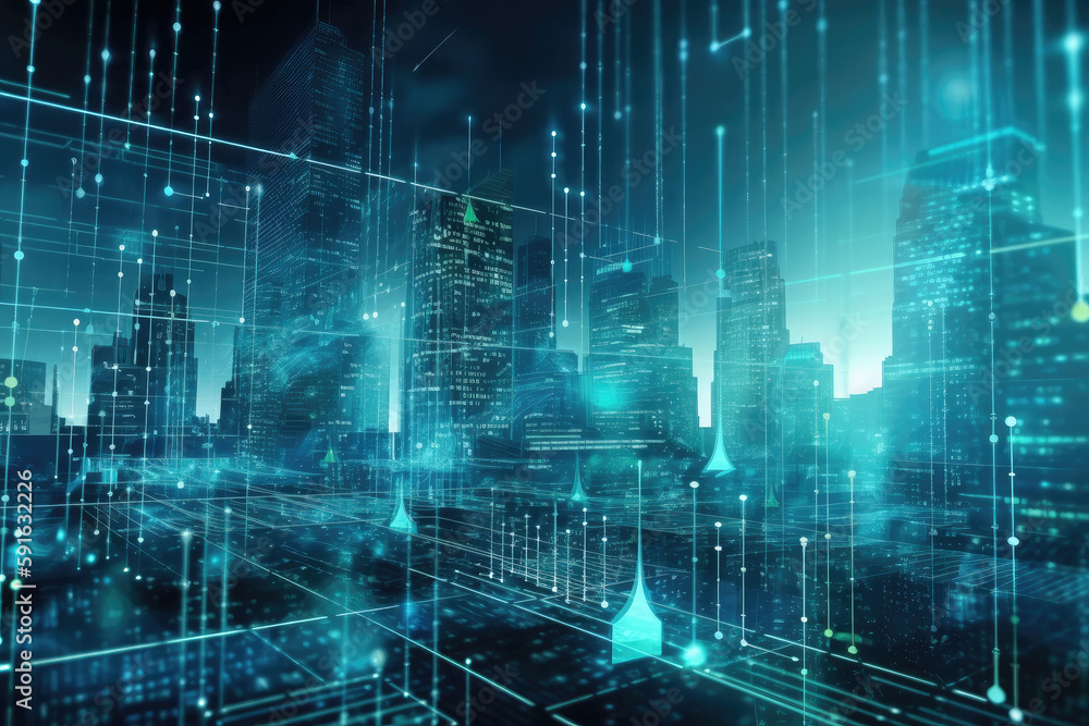 technology background with big data for business created with ...