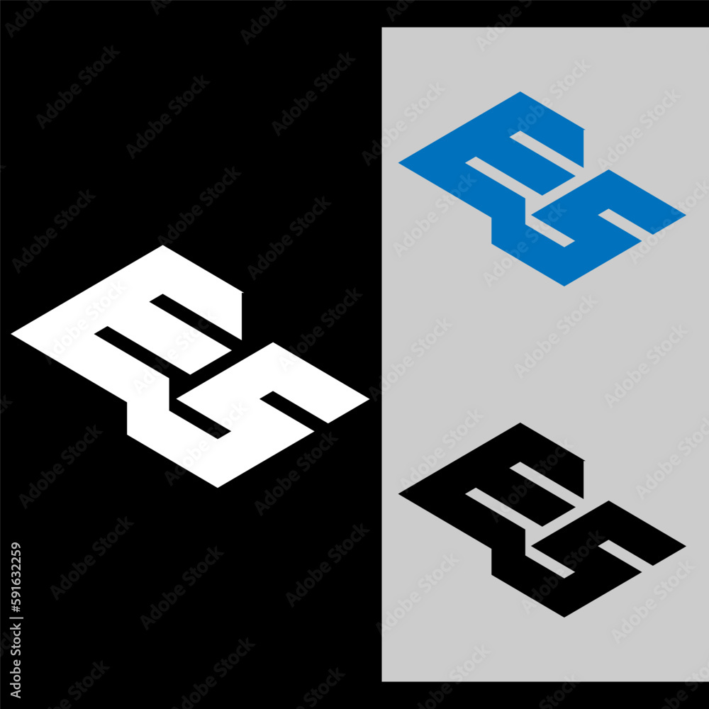 ES letter logo. ES Monogram logo design for entrepreneur and business ...