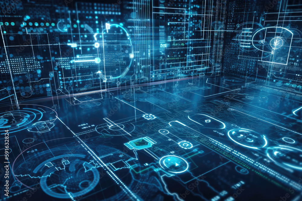 technology background with big data for business created with ...