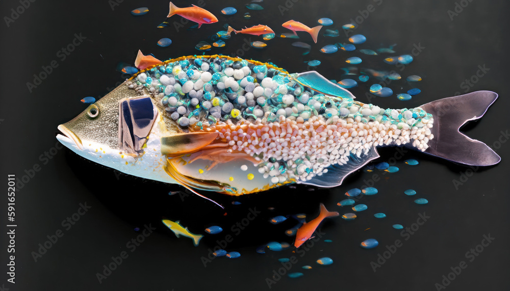 Un poisson plein de micro particules de plastique ingérées dans l'océan ...