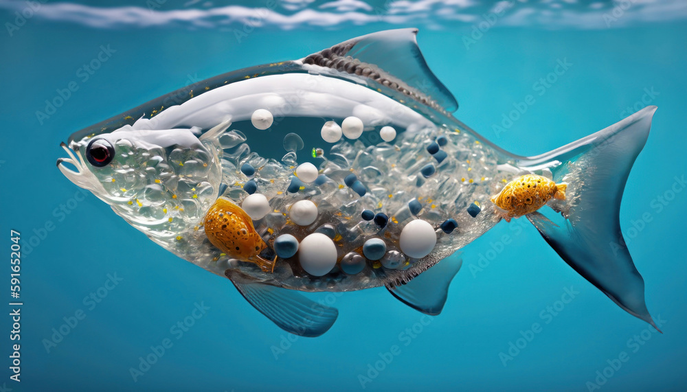 Un poisson plein de micro particules de plastique ingérées dans l'océan ...