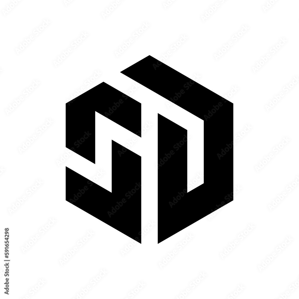 Letter SD polygon monogram logo Stock Vector | Adobe Stock