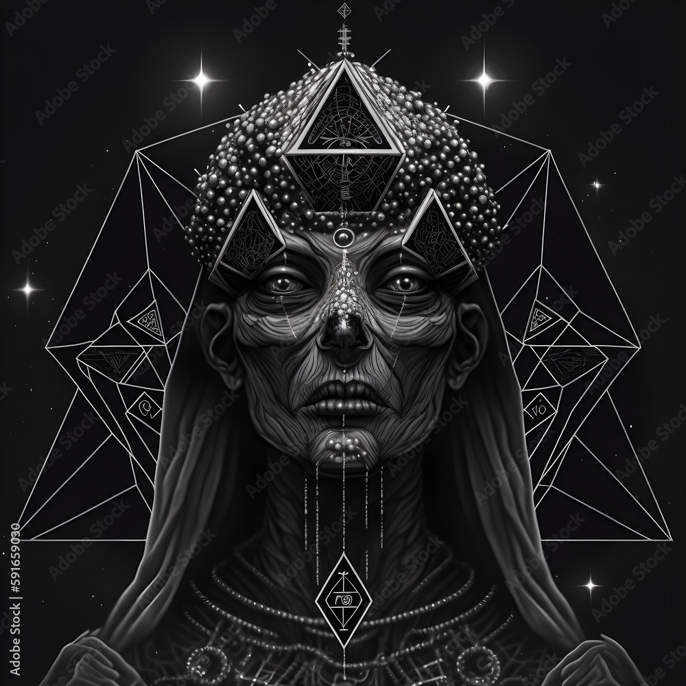 The geometric illuminati the father of power tarot black and gold black ...