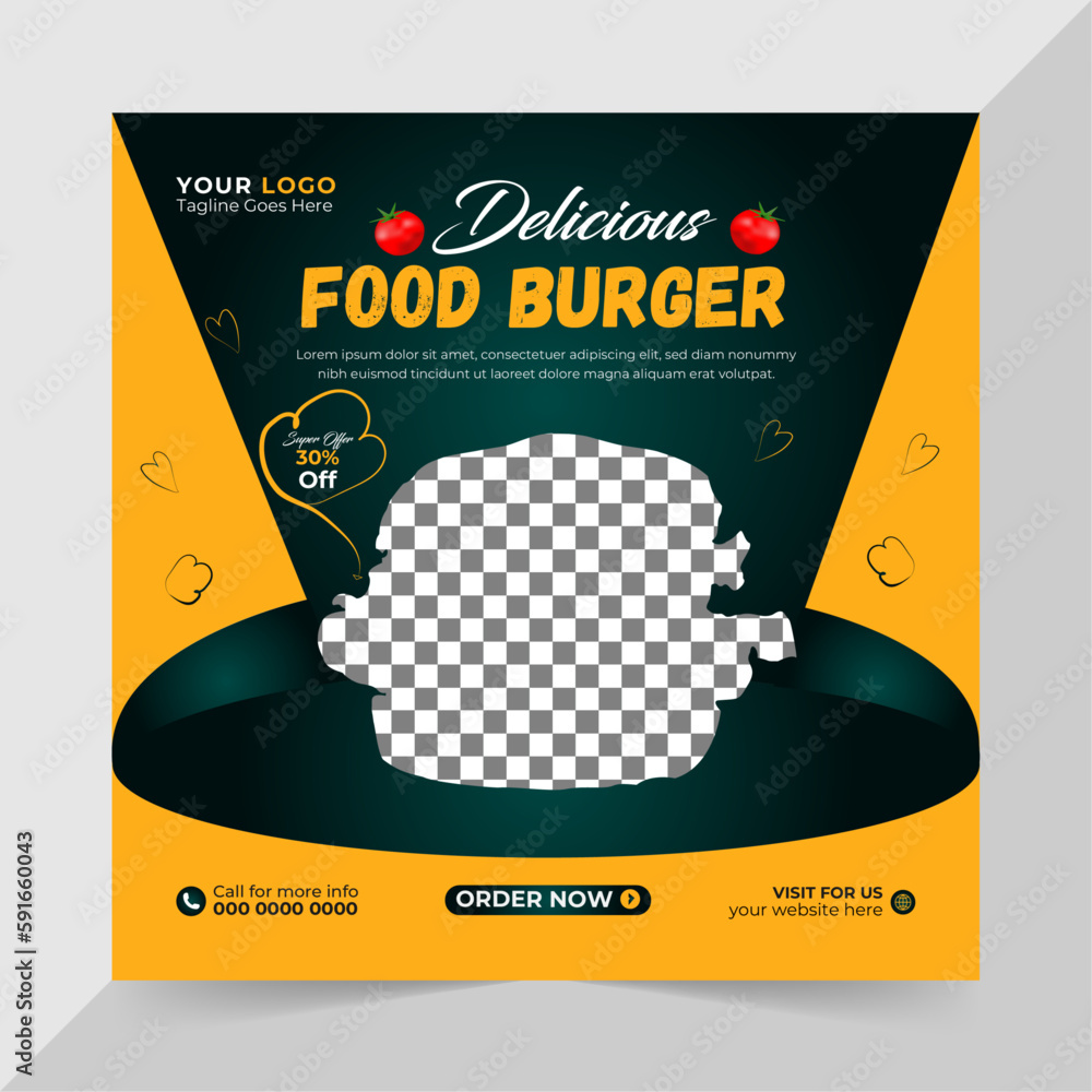 Editable food menu restaurant business marketing social media post and ...