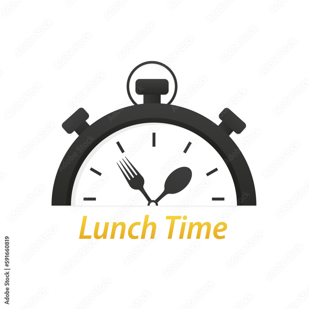 Stopwatch - Time for lunch. Quality element lunch break time with ...