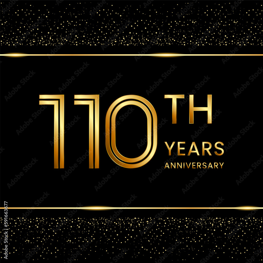 110th anniversary logo design with double line concept. Line Art style ...