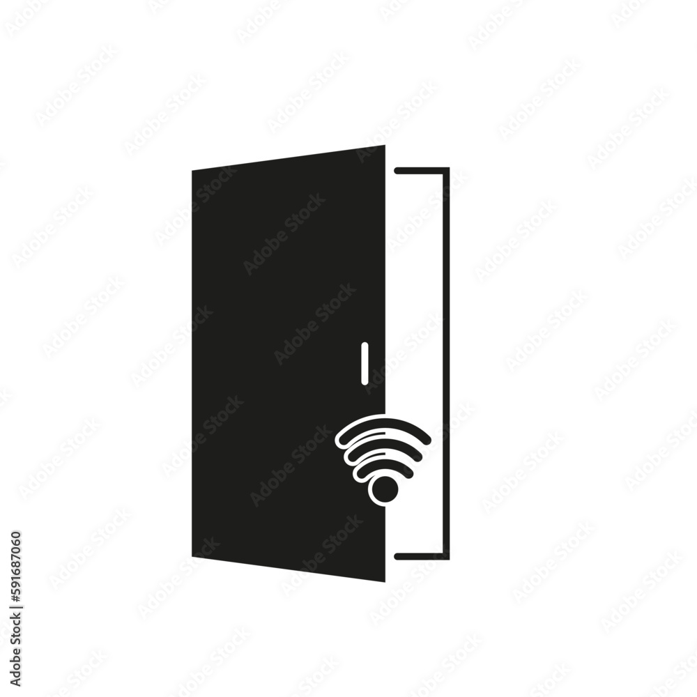 Wireless door outline icon vector automatic opening door modern entrance. For your web site ...
