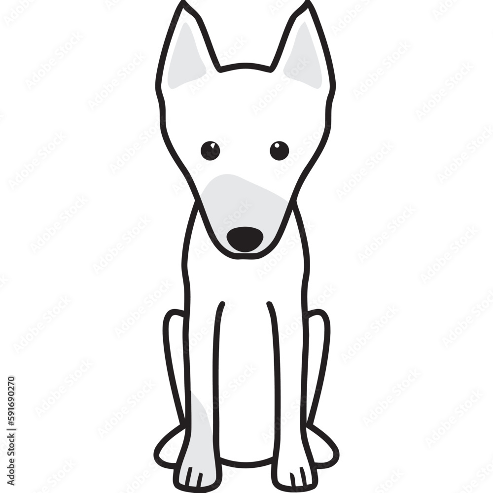 New Guinea Singing Dog Breed Cartoon Kawaii Sketch Hand Drawn ...