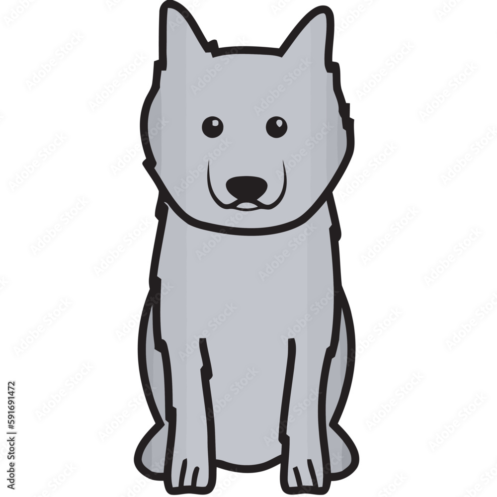 Keeshond Dog Breed Cartoon Kawaii Sketch Hand Drawn Watercolor Painting ...