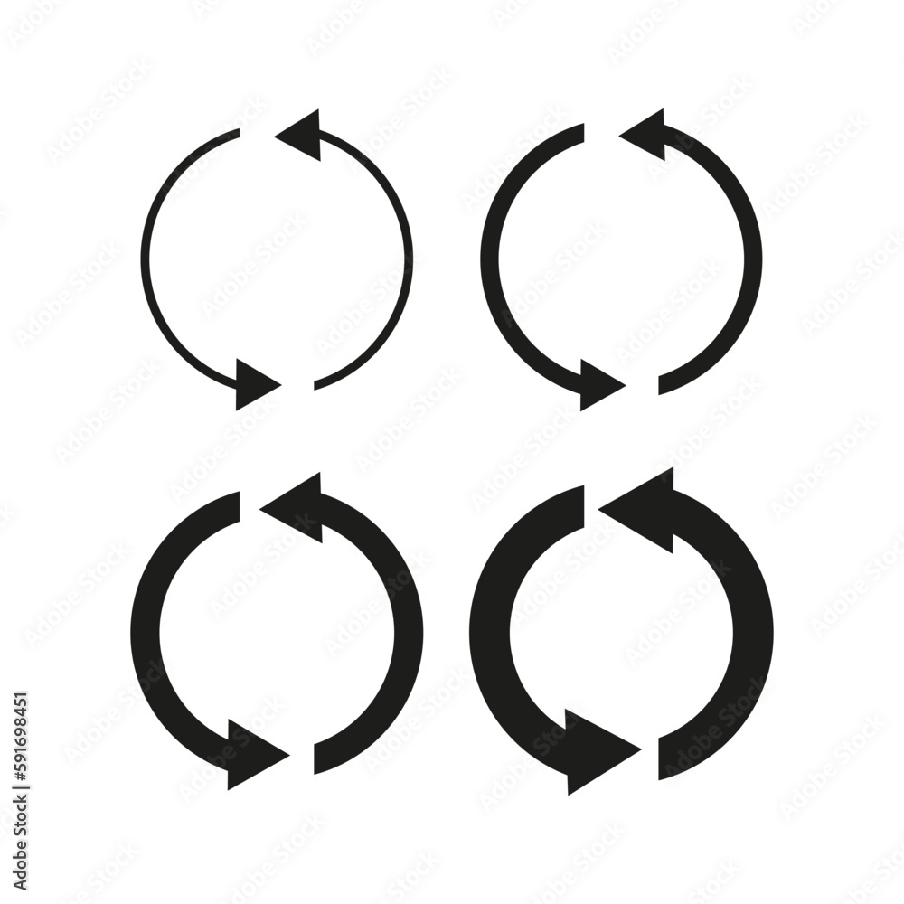 Circle Arrows Isolated Rotate Arrow And Spinning Loading Symbol Circular Rotation Loading