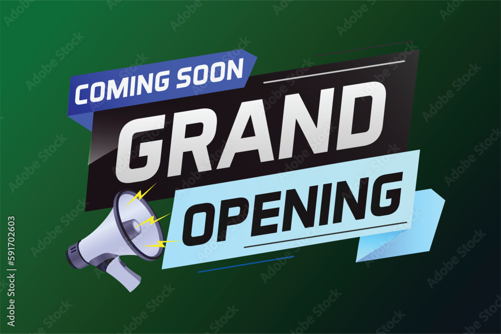 coming soon grand opening word concept vector illustration with ...