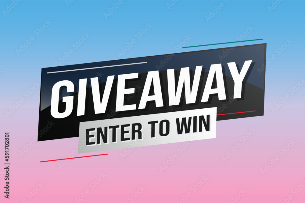 giveaway enter and win word vector illustration blue 3d style for ...