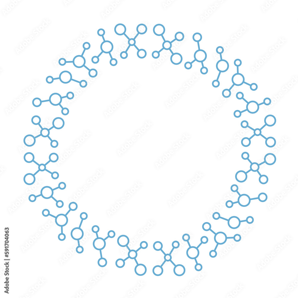 Chemistry molecules line circle frame. Background design element ...