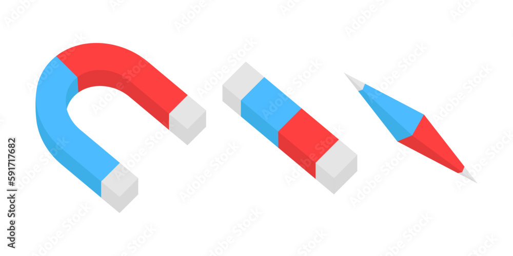 vector realistic 3d magnet collection Stock Vector | Adobe Stock