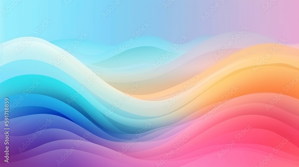 abstract gradient soft colors background with circles curve waves ...