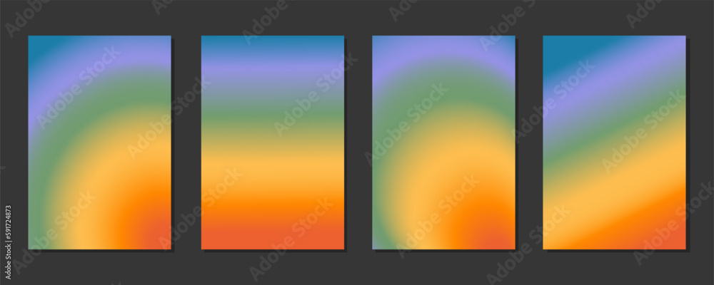 Set of vector queer mesh gradients in rainbow flag colors. Gay ...