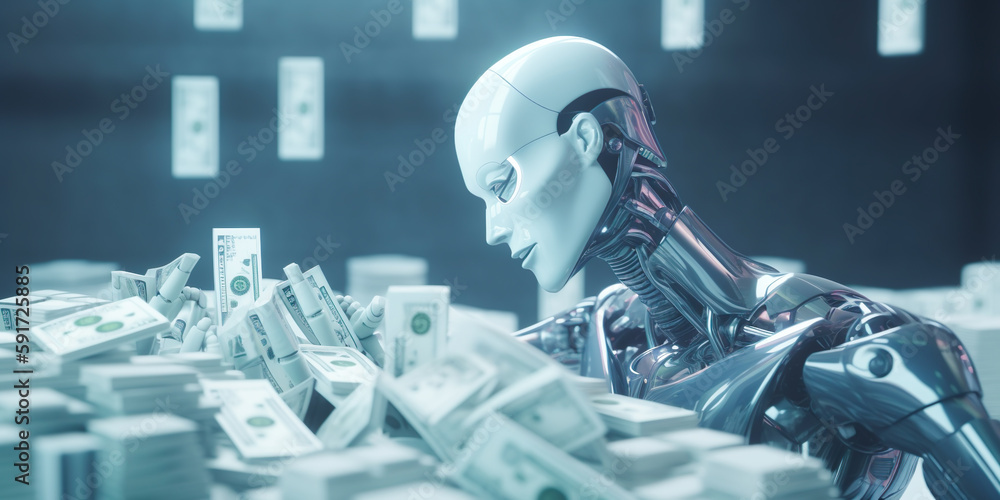Machine learning reaction and ai artificial intelligence.making money ...