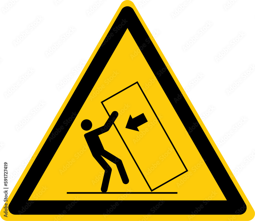 Warning Hazard Caution ISO Signs Icon Symbol Pictogram Body Crush ...