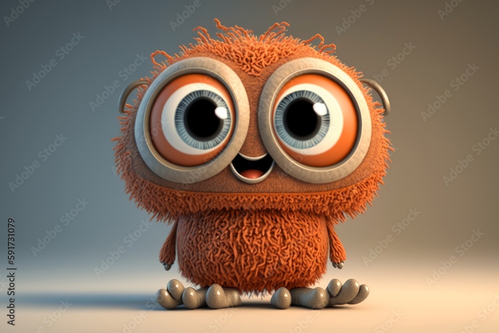 Super Fluffy Cute Gargoyle: A Pixar Style Fairy Tale Character with Big ...