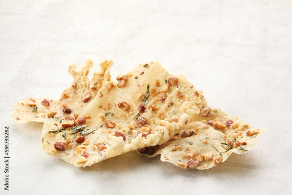 Rempeyek Kacang, crackers made from rice flour with sliced peanuts ...
