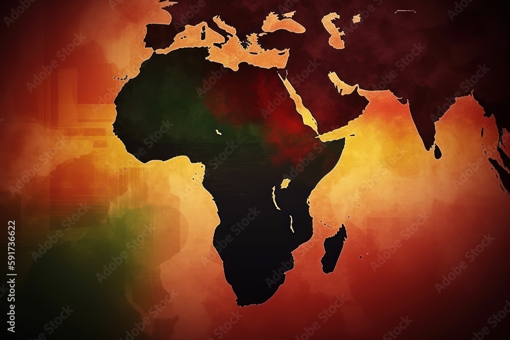Jjuneteenth and african liberation day with africa map, generative AI ...
