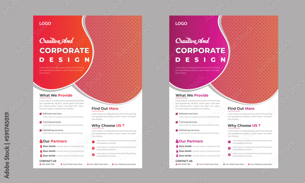 Flyer template or cover design,front page design layout in a4 size ...