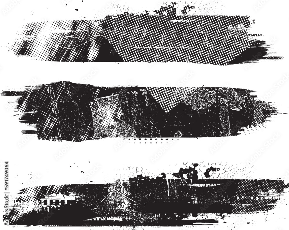 Glitch distorted grungy isolated banner . Design element for brochure ...