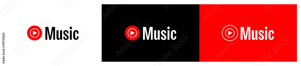 Youtube Music icons set. Music streaming service. Vector illustration ...