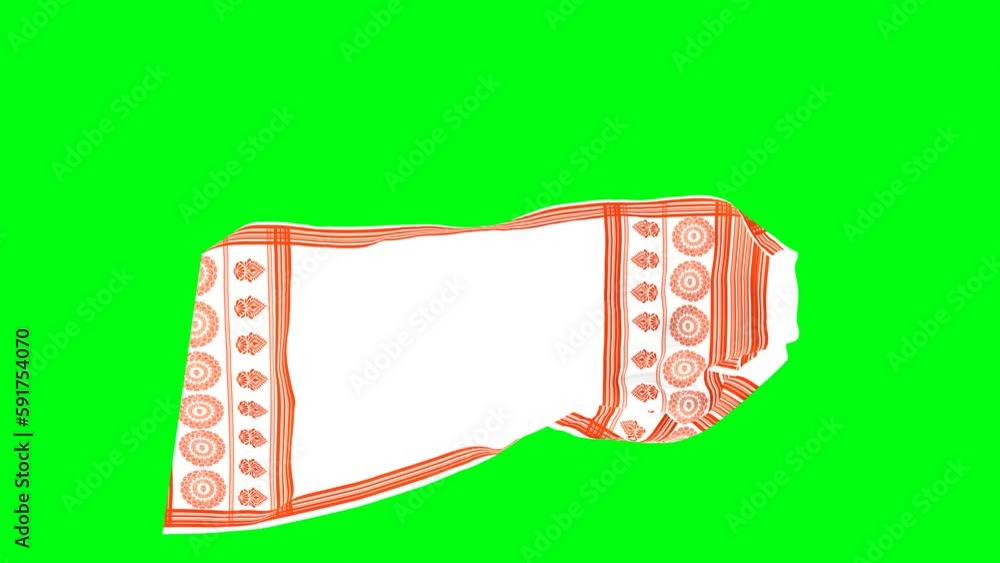 Assamese Gamosa or Gamusa embroidery motifs fabric wave loop. muga silk ...